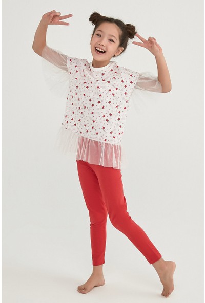 Penti Çok Renkli Kız Çocuk Star Frill Ss 2li Pijama Takımı Penti Çok Renkli Kız Çocuk Star Frill Ss 2li Pijama Takımı