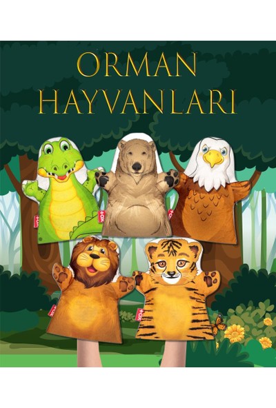 Tox 5 Parça Tox Orman Hayvanları Keçe El Kukla Set , Eğitici Oyuncak Tox 5 Parça Tox Orman Hayvanları Keçe El Kukla Set , Eğitici Oyuncak