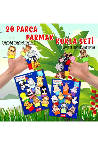 Tox 2 Set - 20 Parça Tox Evcil Hayvanlar ve Vahşi Hayvanlar Parmak Kukla 77-2/78-1 Tox 2 Set - 20 Parça Tox Evcil Hayvanlar ve Vahşi Hayvanlar Parmak Kukla 77-2/78-1