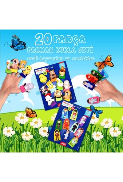 Tox 2 Set - 20 Parça Tox Evcil Hayvanlar ve Meslekler Parmak Kukla 77-1/76-1 Tox 2 Set - 20 Parça Tox Evcil Hayvanlar ve Meslekler Parmak Kukla 77-1/76-1