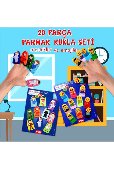 Tox 2 Set - 20 Parça Tox Emojiler ve Meslekler Parmak Kukla 106/76-1 Tox 2 Set - 20 Parça Tox Emojiler ve Meslekler Parmak Kukla 106/76-1