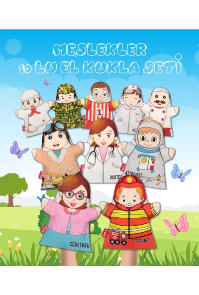 Tox 10 Parça Tox Meslekler El Kukla Set , Eğitici Oyuncak Tox 10 Parça Tox Meslekler El Kukla Set , Eğitici Oyuncak