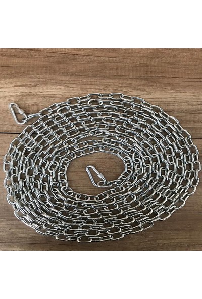Lidersan Çelik Köpek Bağlama Zinciri 7 mm 5 m +2 Vidalı Karabina(80 kg)