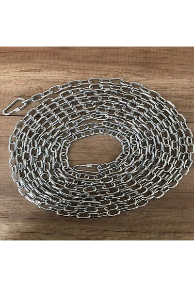 Lidersan Çelik Köpek Bağlama Zinciri 7 mm 6 m +2 Vidalı Karabina(80 kg)