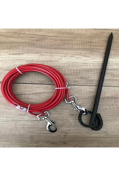 Lidersan Çelik 6 mm 10 m Köpek Bahçe Bağlama Halatı + Hayvan Kazığı Lidersan Çelik 6 mm 10 m Köpek Bahçe Bağlama Halatı + Hayvan Kazığı