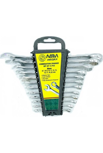Kayasan Kombine Duz Yıldız Anahtar Takımı 12 Parça 6-7-8-9-10-11-12-13-14-17-19-22MM