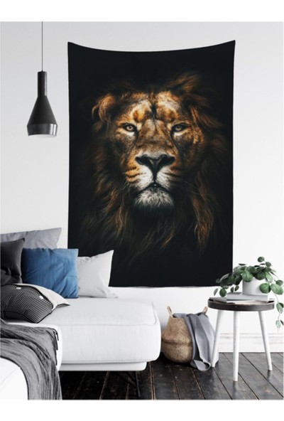 Hobimania Aslan Duvar Örtüsü 150 x 100 cm Duvar Dekorasyonu