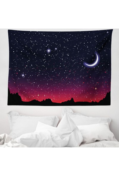 Hobimania Ay ve Yıldızlar Astroloji Duvar Örtüsü Tapestry 70 x 100 cm Duvar Dekorasyonu