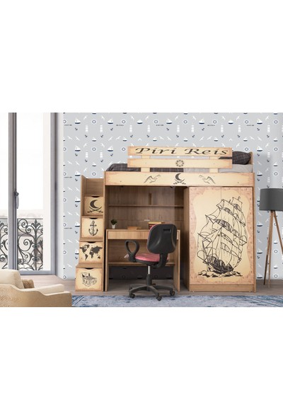 Güven Mobilya Piri Resi Dolaplı Çalışma Masalı 90 x 190 cm Ranza Güven Mobilya Piri Resi Dolaplı Çalışma Masalı 90 x 190 cm Ranza