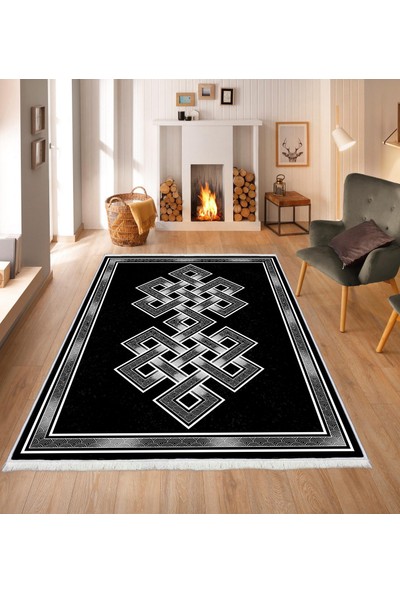 Benzahome Dijital Baskılı Deri Taban Halı