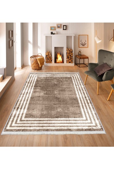 Benzahome Dijital Baskılı Deri Taban Halı