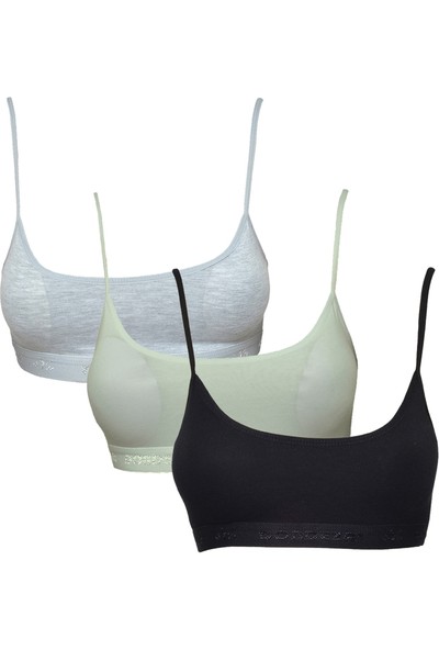 Cadderoyal Pedli Ip Askılı Gri Krem ve Siyah Büstiyer 3 Adet Cadderoyal Pedli Ip Askılı Gri Krem ve Siyah Büstiyer 3 Adet