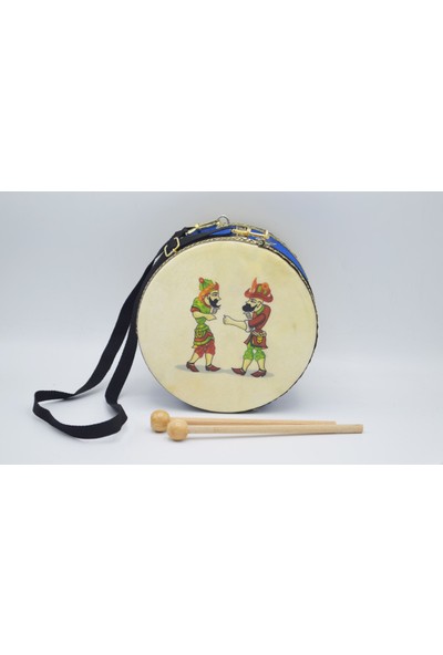 Bak Sepete Çocuk Ramazan Davulu Hacivat Karagöz Baskılı Mavi Bak Sepete Çocuk Ramazan Davulu Hacivat Karagöz Baskılı Mavi