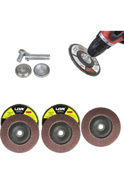 Ugr Metal Ahşap Flap Disk ZIMPARA115MM Set Matkap Aparatı 6 Parça Ugr Metal Ahşap Flap Disk ZIMPARA115MM Set Matkap Aparatı 6 Parça
