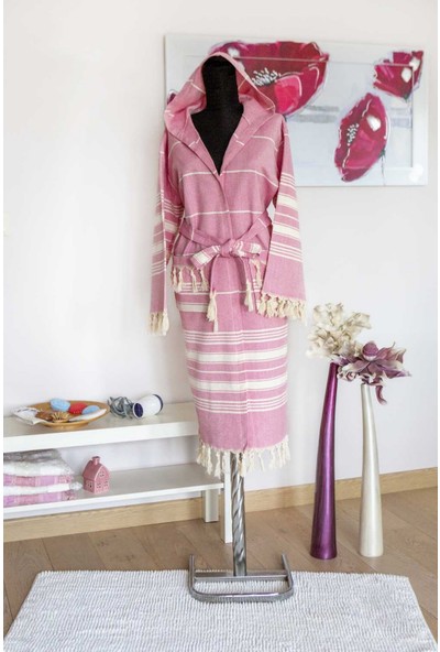 Lizzamoda Naturel Peştemal Bornoz