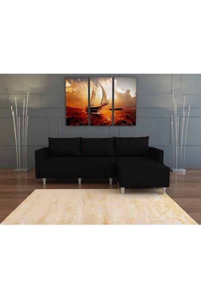 Homedora Andre Köşe Koltuk Takımı Siyah Homedora Andre Köşe Koltuk Takımı Siyah