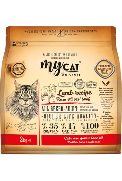 My Cat Mycat %70 Tahılsız Kuzu Etli Özel Tarif (2kg)All Breed-Tüm Irklar Için Kedi Maması My Cat Mycat %70 Tahılsız Kuzu Etli Özel Tarif (2kg)All Breed-Tüm Irklar Için Kedi Maması