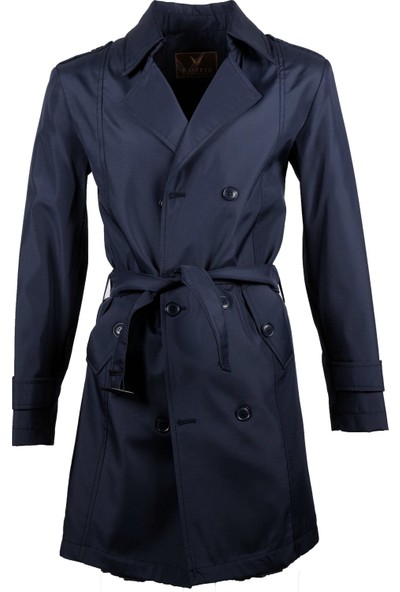 Maserto Slim Fit Erkek Lacivert Trençkot
