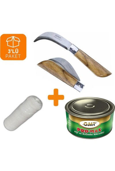 Zubizubi Bayram Aşı Bıçağı 22 cm No:3 + Aşı Macunu + Aşı Bandı (3'lü Paket)