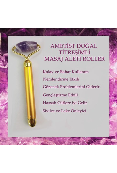 Osmanlı Doğaltaş Titreşimli Ametist Doğal Taş Masaj Aleti
