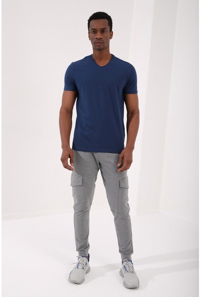 Tommy Life İndigo Erkek Basic Kısa Kol Standart Kalıp V Yaka T-Shirt - 87912 Tommy Life İndigo Erkek Basic Kısa Kol Standart Kalıp V Yaka T-Shirt - 87912