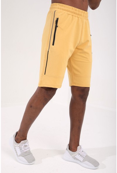 Tommy Life Hardal Erkek Fermuar Cepli İnce Şeritli Standart Kalıp Şort-81188 Tommy Life Hardal Erkek Fermuar Cepli İnce Şeritli Standart Kalıp Şort-81188