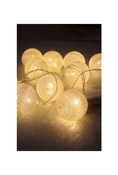 Lumenn Beyaz Pilli Montessori Pamuk Top Peri LED Işık-Led Aydınlatma Lumenn Beyaz Pilli Montessori Pamuk Top Peri LED Işık-Led Aydınlatma