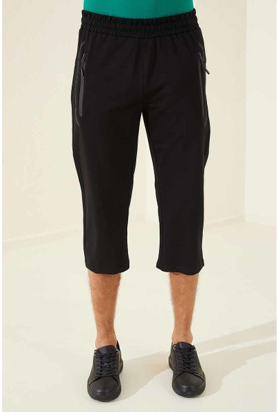 Tommy Life Siyah Erkek Fermuar Cepli Standart Kalıp Klasik Paça Kapri-83091_01 Tommy Life Siyah Erkek Fermuar Cepli Standart Kalıp Klasik Paça Kapri-83091_01