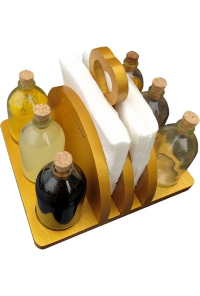 Bahat Ahşap Bambu Altın Varaklı Peçetelik Limonluk Yağlık Baharatlık Takımı Bahat Ahşap Bambu Altın Varaklı Peçetelik Limonluk Yağlık Baharatlık Takımı