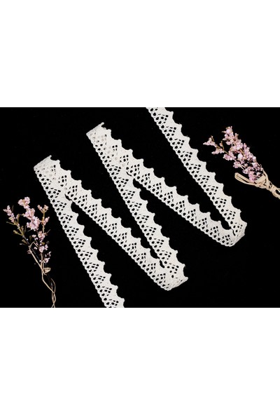 Alka Dantel Pamuk Krem Kopanaki 10 mt