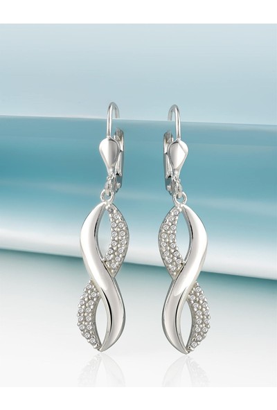 Jelux Silver Sonsuzluk Model Zirkon Taşlı Sallantılı Gümüş Küpe Jelux Silver Sonsuzluk Model Zirkon Taşlı Sallantılı Gümüş Küpe