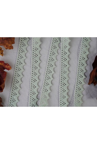 Alka Dantel Pamuk Mint Yeşili Kopanaki 10 mt Alka Dantel Pamuk Mint Yeşili Kopanaki 10 mt
