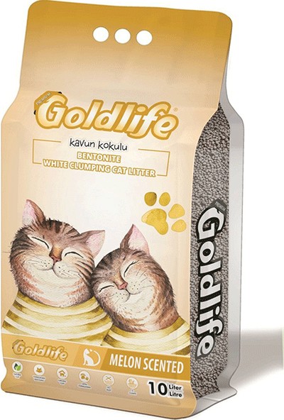 Goldlife Kavun Kokulu Topaklanan Bentonit Ince Taneli Kedi Kumu 10 Lt Goldlife Kavun Kokulu Topaklanan Bentonit Ince Taneli Kedi Kumu 10 Lt