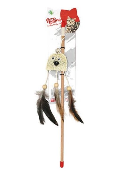 Natura Doğal Sünger Canavar Kedi Olta Oyuncağı 45 cm Natura Doğal Sünger Canavar Kedi Olta Oyuncağı 45 cm