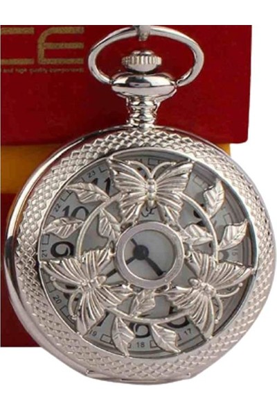 Profisher Kuvars Köstekli Mini Cep Saati Kolye Silver Kalebekler Desen Profisher Kuvars Köstekli Mini Cep Saati Kolye Silver Kalebekler Desen