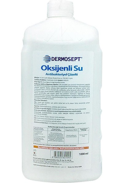 Dermosept Oksijenli Su Antibakteriyel Çözelti 1000 ml