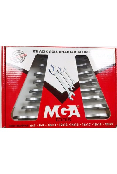 Mega 8 Parça Açık Ağız Anahtar Takımı Mega 8 Parça Açık Ağız Anahtar Takımı
