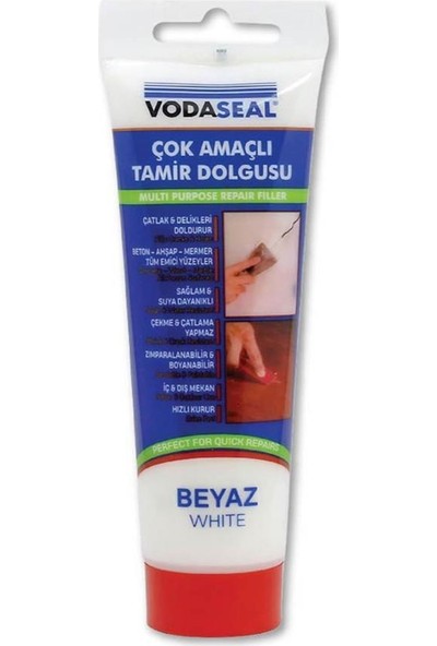 Vodaseal Çok Amaçlı Beton Ahşap Mermer Tamir Dolgu Macunu 200 gr Beyaz Vodaseal Çok Amaçlı Beton Ahşap Mermer Tamir Dolgu Macunu 200 gr Beyaz