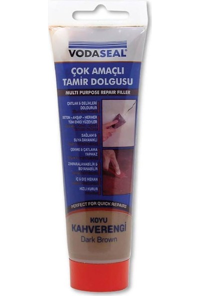Vodaseal Çok Amaçlı Beton Ahşap Mermer Tamir Dolgu Macunu 200 gr Koyu Kahverengi Vodaseal Çok Amaçlı Beton Ahşap Mermer Tamir Dolgu Macunu 200 gr Koyu Kahverengi