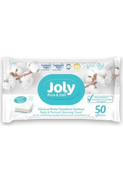 Joly Vücut ve Perine Bölgesi Yıkama Temizleme Havlusu 50LI Joly Vücut ve Perine Bölgesi Yıkama Temizleme Havlusu 50LI