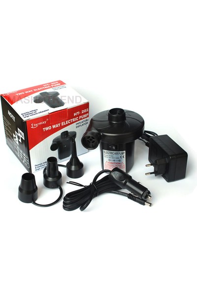 Masho Trend Elektrikli Şişirme Pompası - Çakmaklık Girişli Elektrikli Yatak Havuz Şişirme Pompası 230 W +50 Hz