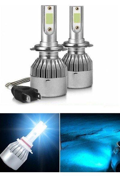 Btm Otomotiv Buz Mavi LED Xenon Şimşek Etkili H4