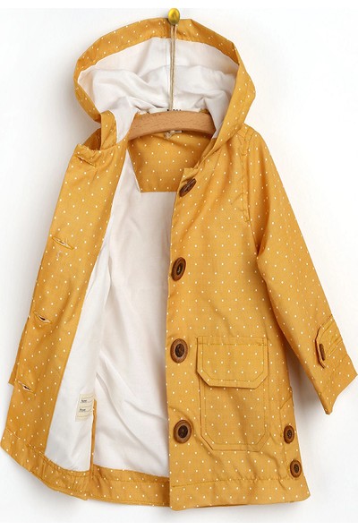 Mdm Hardal Havalı Puanlı Düğmeli Yeni Sezon Yağmurluk