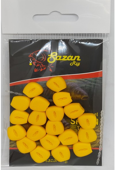 Sazan Rig 12 mm Yüzen Silikon Koyu Sarı Mısır Yapay Yem ( 20 Adet)