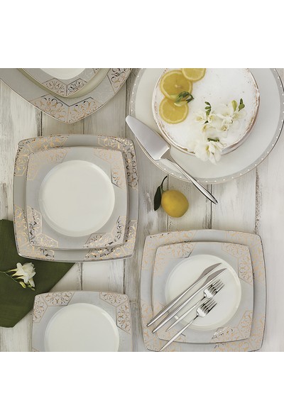 Karaca Rhona Gold Cream 60 Parça 12 Kişilik Yemek Takımı Karaca Rhona Gold Cream 60 Parça 12 Kişilik Yemek Takımı