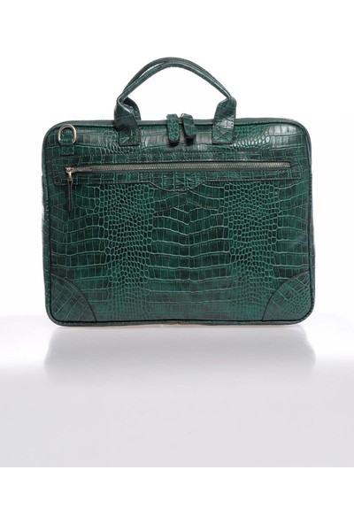 Sergio Giorgianni MP9124 Kroko Yeşil Evrak Çantası