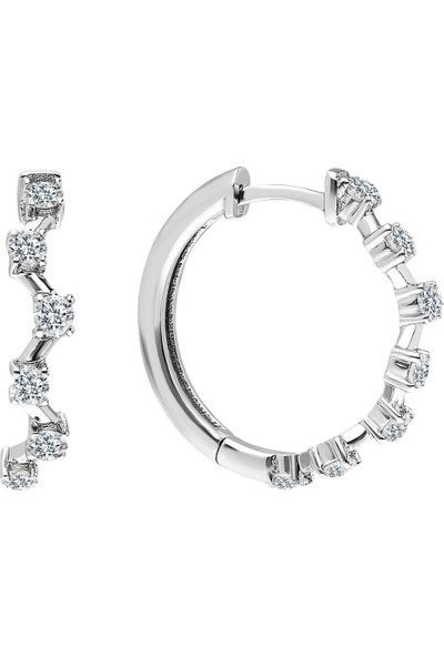 Sirius Pırlanta Taşlı Zigzag Halka Küpe 0431E0002