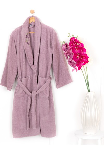 Tfex Denizli Şalyaka Nakışlı Pamuk Bornoz