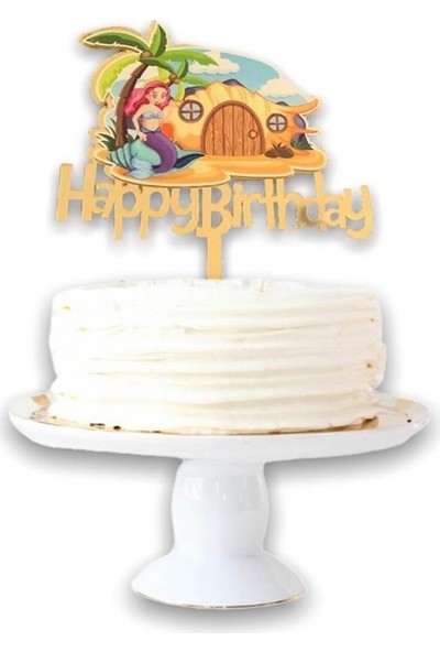 Denizkızı Temalı Pleksi Pasta Süsü