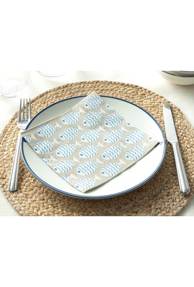 English Home Marine 1 20'li Kağıt Peçete 33 x 33 cm Bej English Home Marine 1 20'li Kağıt Peçete 33 x 33 cm Bej